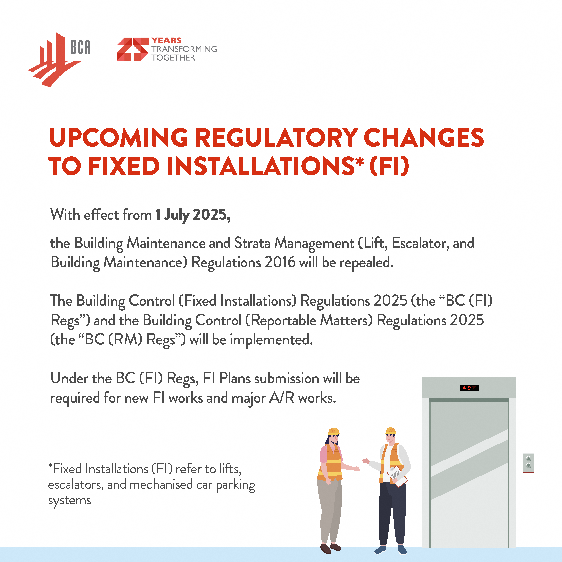 Fixed Installation Regulations | Building and Construction Authority (BCA)